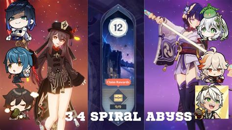 C1 Hutao Double Hydro C0 Raiden Spread Spiral Abyss Floor 12