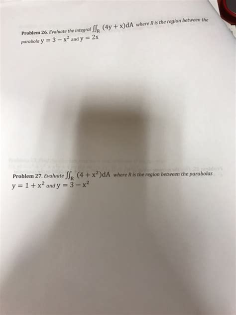 solved evaluate the integral doubleintegral r 4y x da