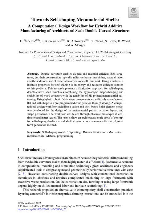 Pdf Towards Self Shaping Metamaterial Shells A Computational Design