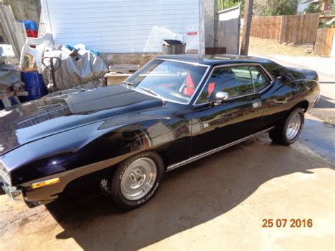 1974 Amx Javelin Black Muscle Car 401 Engine From The Factory