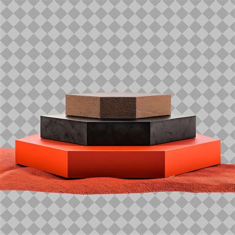 Tiered Pentagonal Carbon Fiber Product Stand With A Matte And Textu Png