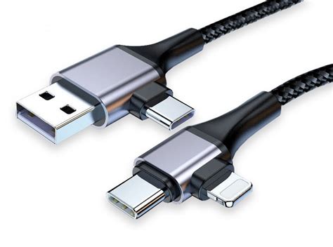 4 In 1 Multi Function Usb A Usb C And Lightning Cable Up To 60w Pd 480mbps Data
