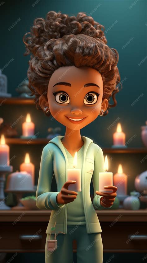 Premium Photo Black Girl Animated Character Hd 8k Wallpaper Stock