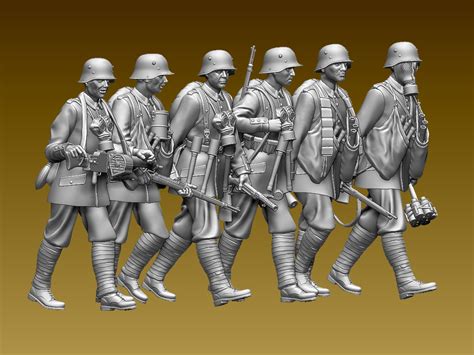 STL Datei Deutsche Soldaten Im 1 Weltkrieg3D Druckbare Vorlage Zum