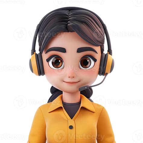 3d Cartoon Call Center Character 47130314 Png