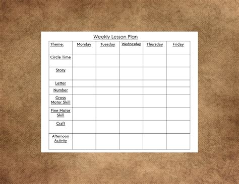 Pre K Lesson Plan Preschool Lesson Plan Lesson Plan Digital Etsy