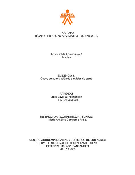 Evidencia GA AA EV Análisis de casos en autorización de servicios de salud