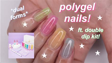 POLYGEL Nails Using DUAL FORMS Double Dip Blossom Polygel Kit Review