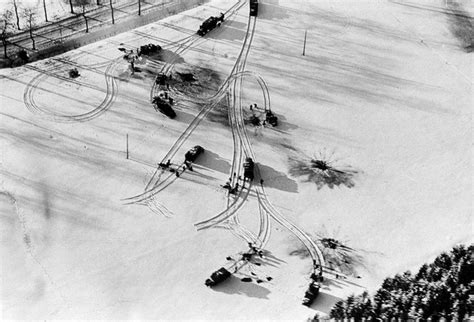 Battle Of The Bulge Allied Platoon Vehicles In Snow Covered Ardennes Field