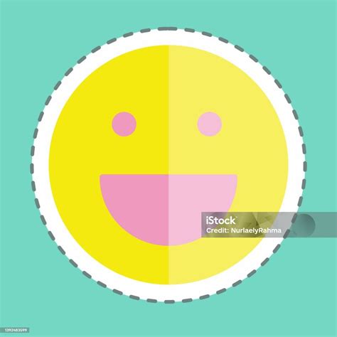 Ligne Dautocollant Coupée Emoticon Laughing Convient Pour Le Symbole