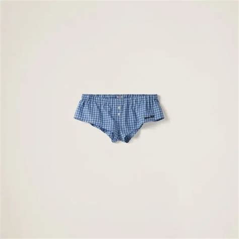 Miu Miu Checked Boxer Shorts Lightblue Blue Editorialist Boxer Shorts Boxer Menswear
