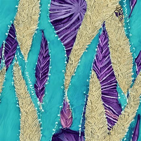 Teal And Gold Feathers · Creative Fabrica