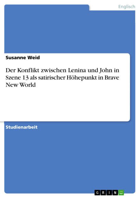 Der Konflikt Zwischen Lenina Und John In Szene 13 Als Satirischer