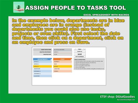 Assigning Staff To Tasks Departments Excel Template Task Scheduler Personel Assignment Staff