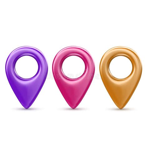 Glossy Colorful 3d Location Map Markers For Navigation Design Vector