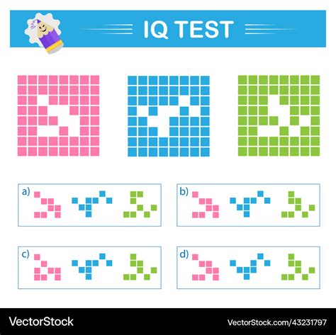 Intelligence Puzzle Logic Question Iq Test Vector Image