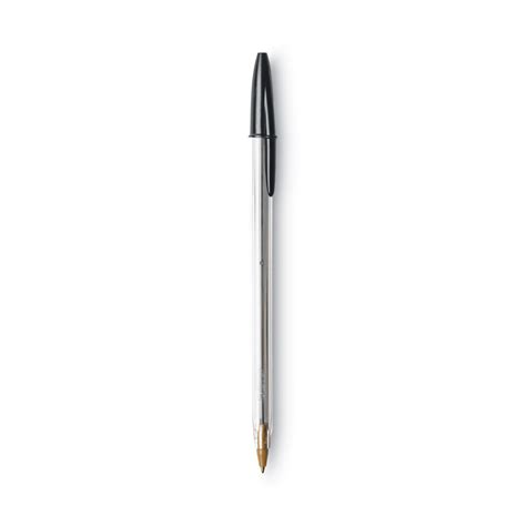 Cristal Xtra Smooth Ballpoint Pen Stick Medium 1 Mm Black Ink Clear