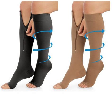 Medical Compression Socks Knee High Open Toes With Zipper Class Mmhg Softmed Australia