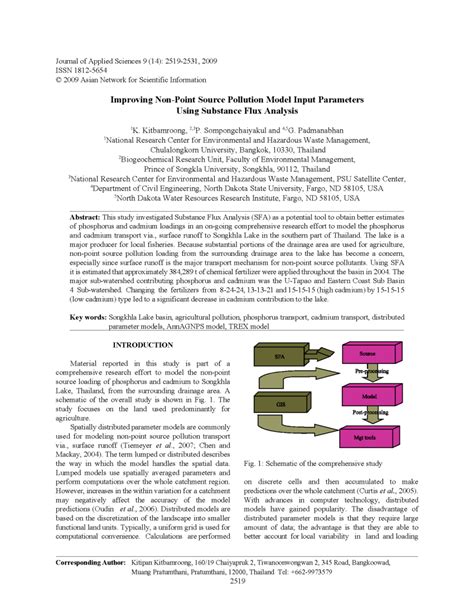 Pdf Improving Non Point Source Pollution Model Input Parameters Using Substance Flux Analysis
