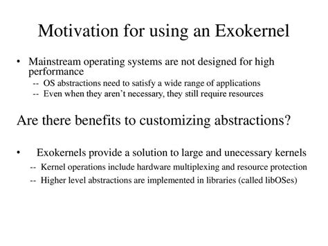 Exokernel Gabriel Beltran John Blackman David Martin Kurt Rohrbacher