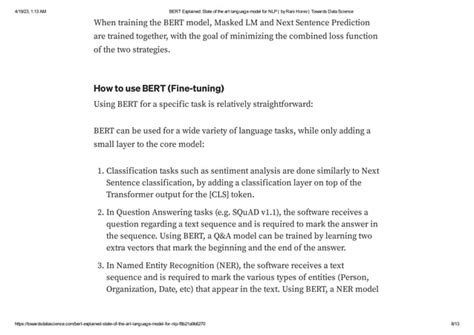 bert explained state of the art language model for nlp pdf