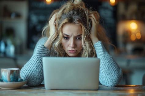 Woman Sitting In Front Of Laptop Computer Stock Illustration
