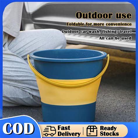 Foldable Timba Bucket Collapsible Portable Small Pail Camping Travel Aesthetic Timba Silicone