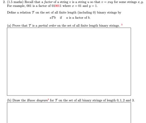 Solved Recall That A Factor Of A String V Is A String U So