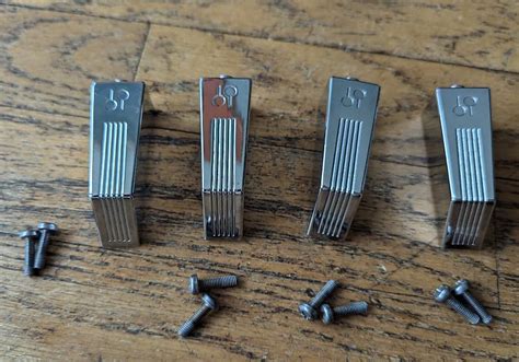 4x Vintage 80s Sonor Phonic Bass Drum Lugs Large Mallet Logos Reverb