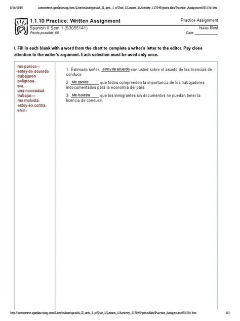Apex Learning Spanish 3 Answers
