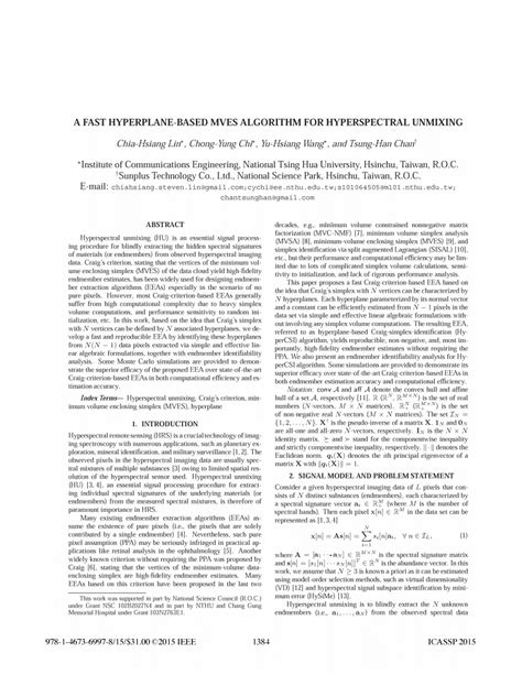 Pdf When Can The Minimum Volume Enclosing Simplex Identify The Endmembers Correctly When There