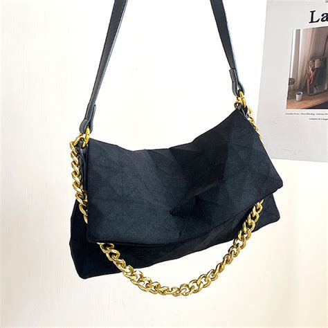 Female New Frosted Geometric Rhombus Thick Chain Single Shoulder Armpit