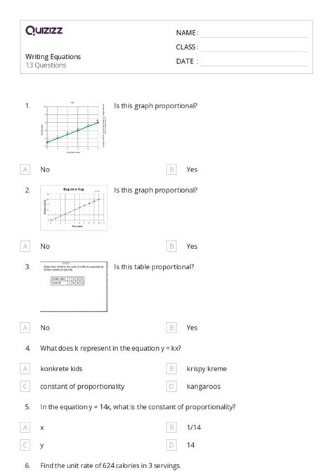 50 Writing Equations Worksheets For 6th Grade On Quizizz Free