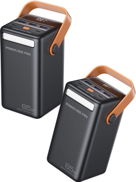 Poweradd Pro Usb C Portable Charger 50000mah Power Bank Pd 65w With Led
