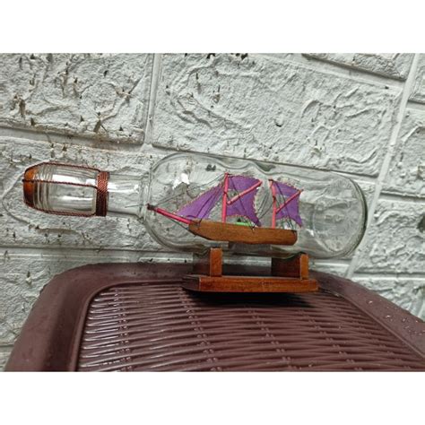 Jual Miniatur Mini Atur Perahu Kapal Dalam Botol Pajangan Hiasan Rumah Kantor Meja Dekorasi