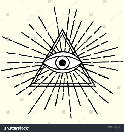 All Seeing Eye Triangle Symbol Rays Stock Vector Royalty Free 453088216 Shutterstock