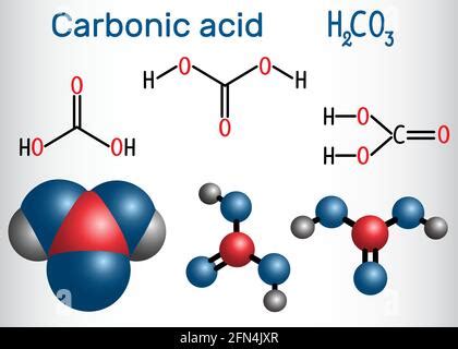 Carbonic Acid H CO Molecule Structural Chemical Formula And Molecule Model Sheet Of Paper In