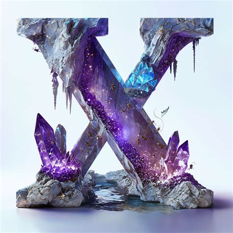 Luminous Surreal Crystal Letter E Monogram Design Playground