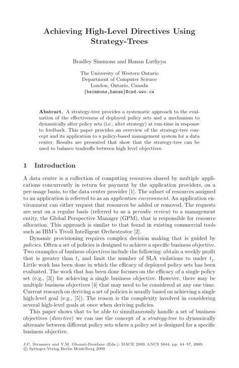 Pdf Achieving High Level Directives Using Strategy Trees