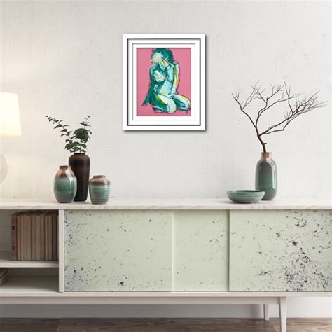 Figure F Minine Peinture Toile Art Mural Art Nu Nudit Etsy France