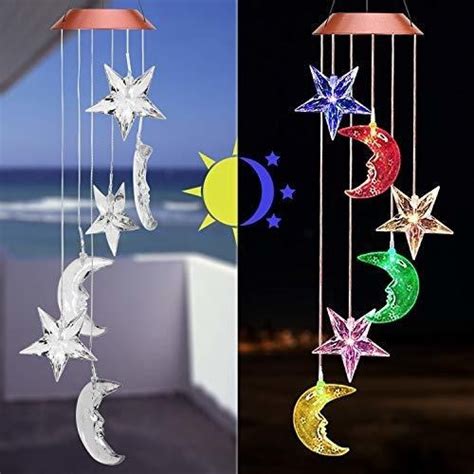 Cambio De Color Estrella Luna Campanas De Viento Solar Luces Envío Gratis