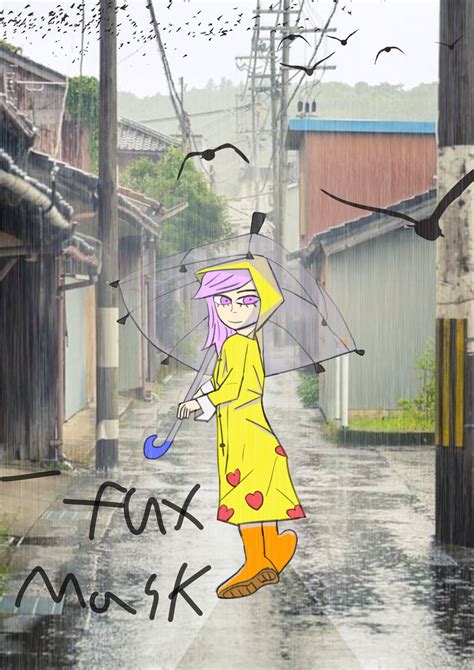 비 맞는 소녀 일러스트 그림 비 소녀