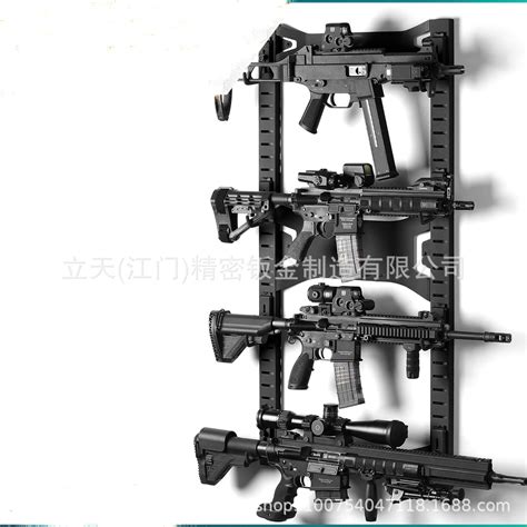 壁挂枪支收纳架 金属黑色弓箭款展示架 定制亚马逊热销款多层枪架 阿里巴巴