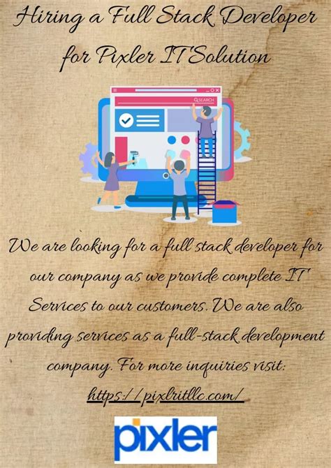 Ppt Hiring A Full Stack Developer For Pixler It Solution Powerpoint