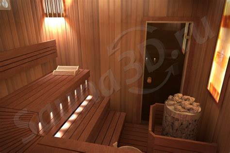 687 проект сауны с электрокаменкой HARVIA Cilindro PC110EE - Sauna3D