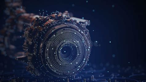 Abstract Technology Background Toned Image Double Exposure With Depth
