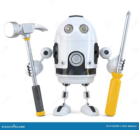 Robot Worker Technology Concept Isolated Contains Clipping Path