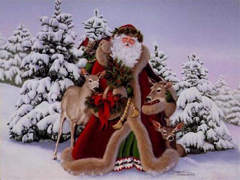 🔥 Free Download Christmas Wallpaper Santa Claus Reindeers By