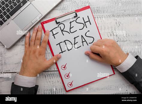 Handwriting Text Writing Fresh Ideas Conceptual Photo Thought Or Suggestion As To Possible