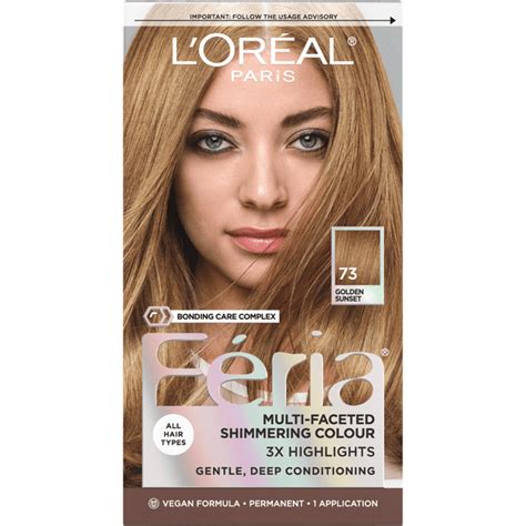 Loreal Paris Feria Permanent Hair Color 73 Golden Sunset Dark Golden